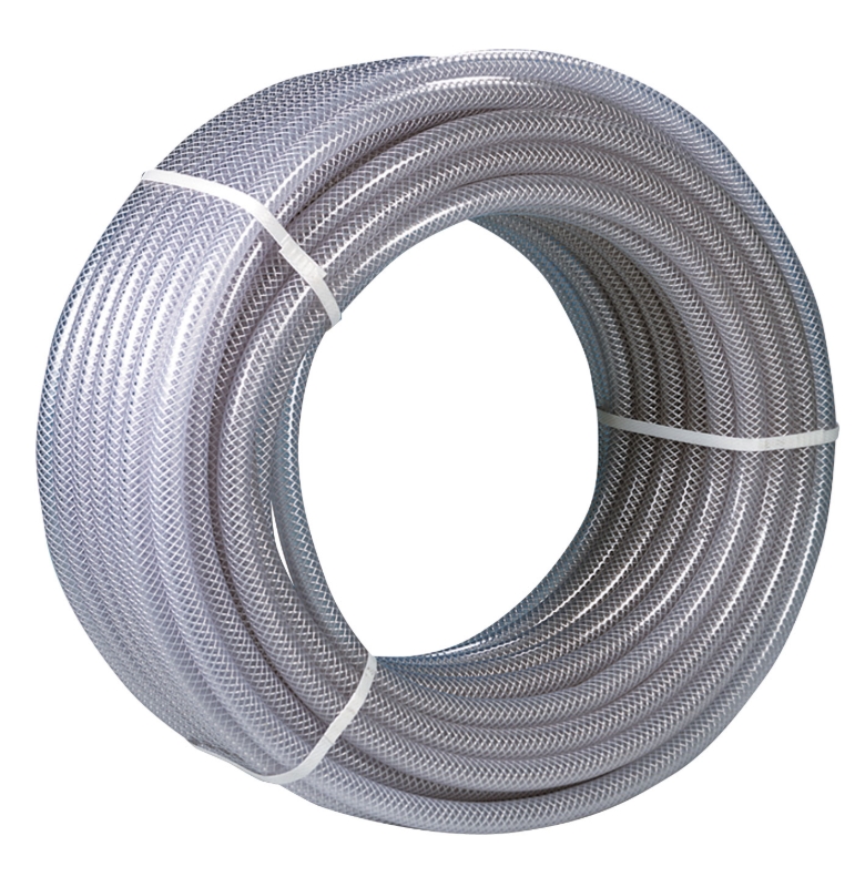 Clear Reinforced Braided PVC Hose - 30mtr Coil - floMAX